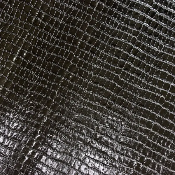 High gloss krokodillepreg - svart - Gustavsen